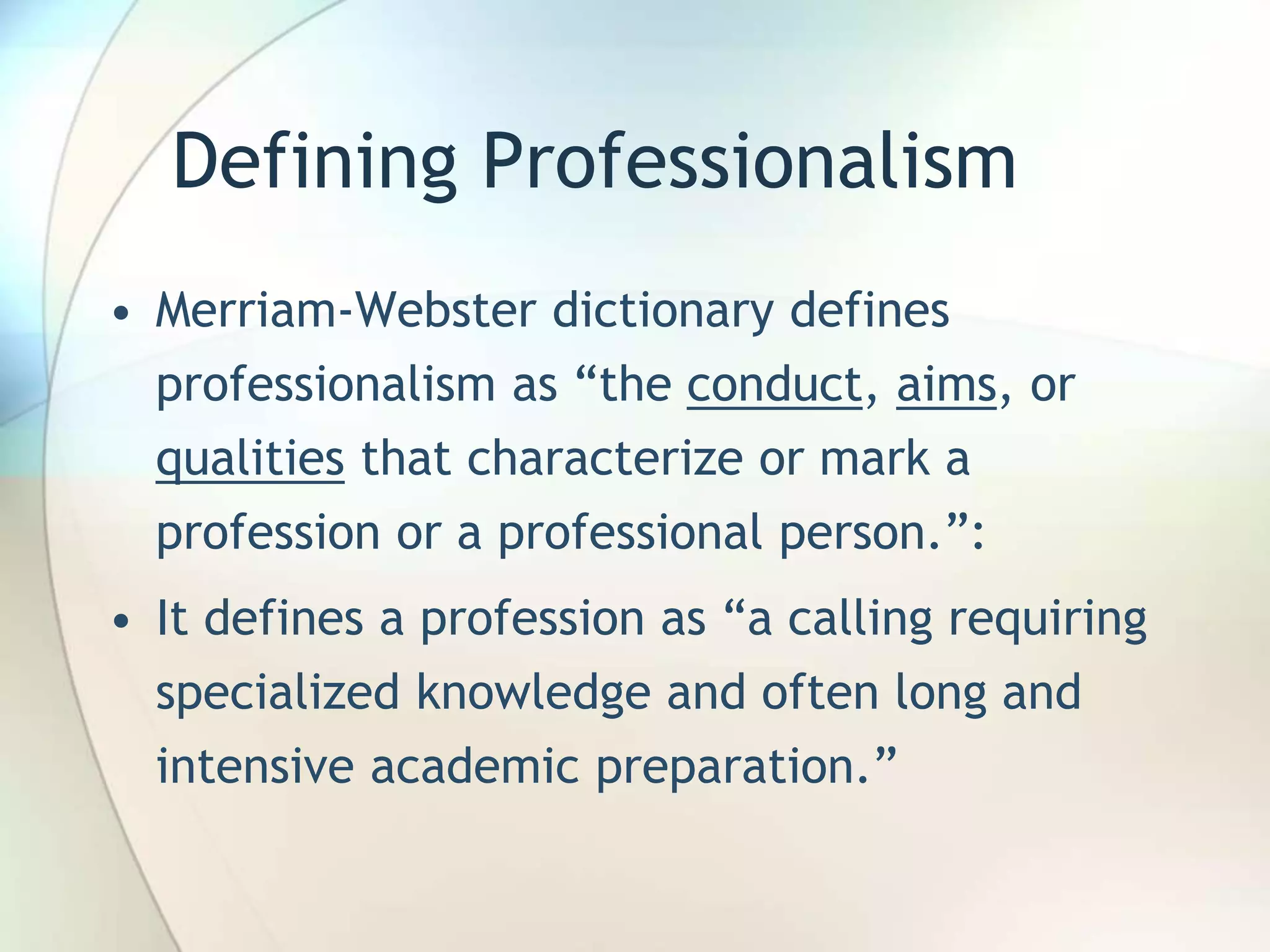 Professionalism | PPTX