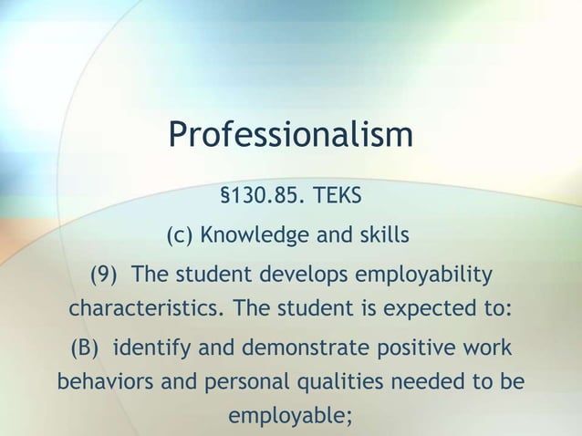 Professionalism | PPTX