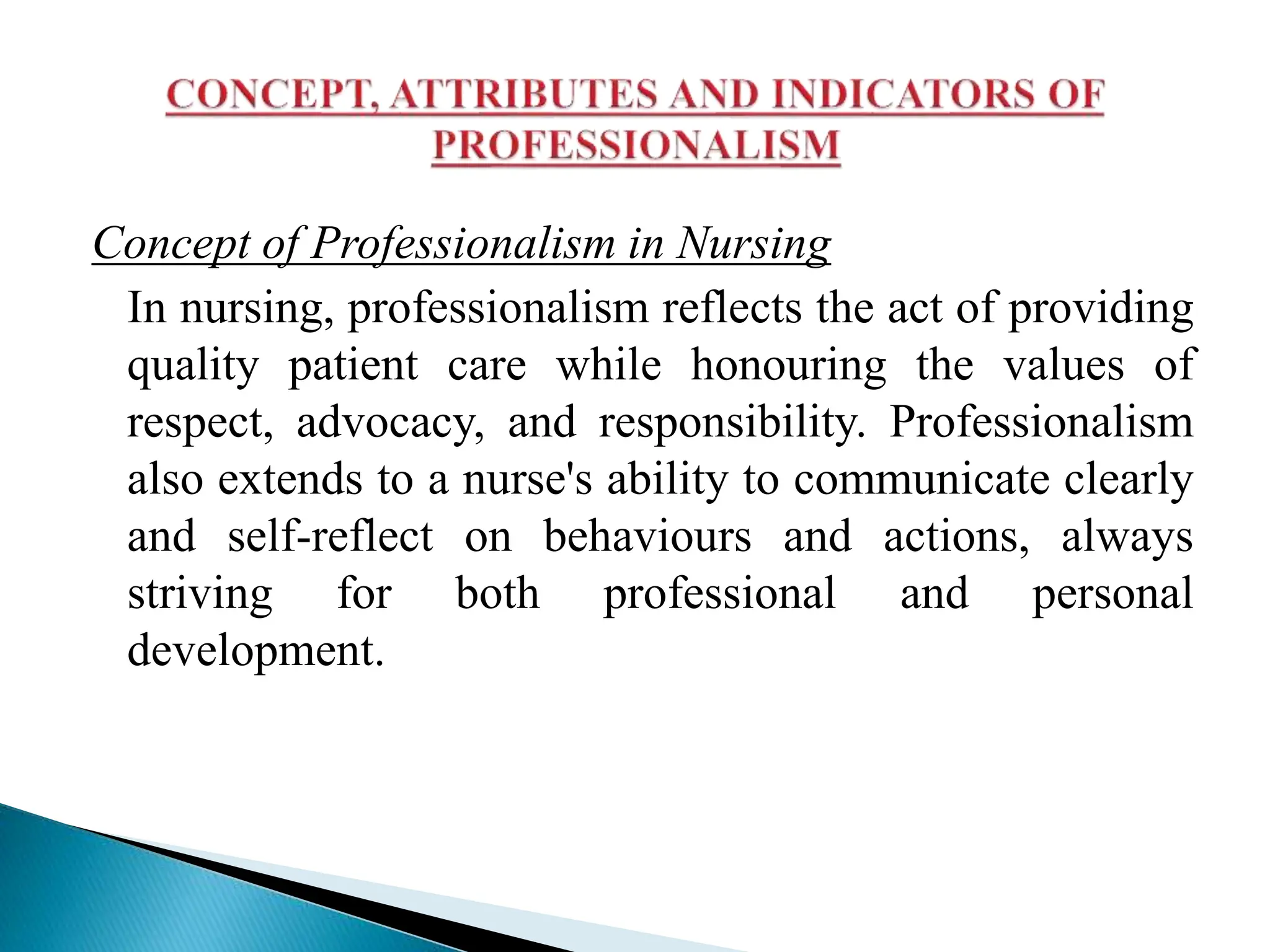 Professionalism Unit I in Nursing | PPTX