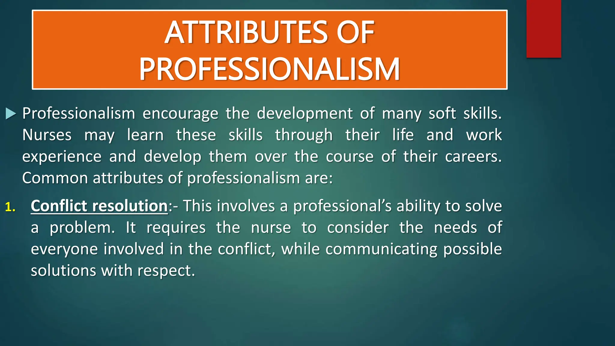 Professionalism in the nursing profession | PPTX