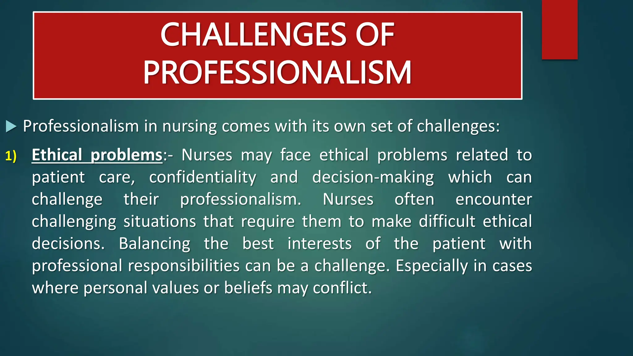 Professionalism in the nursing profession | PPTX