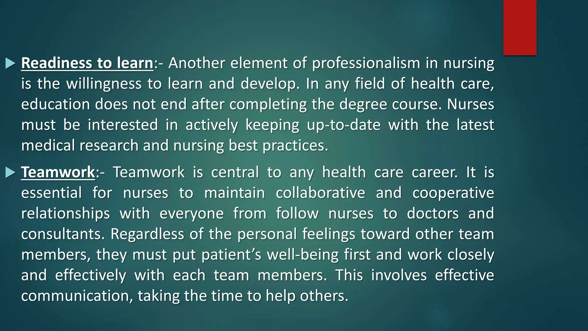 Unit-1 Importance of Professionalism in Nursing | PPTX