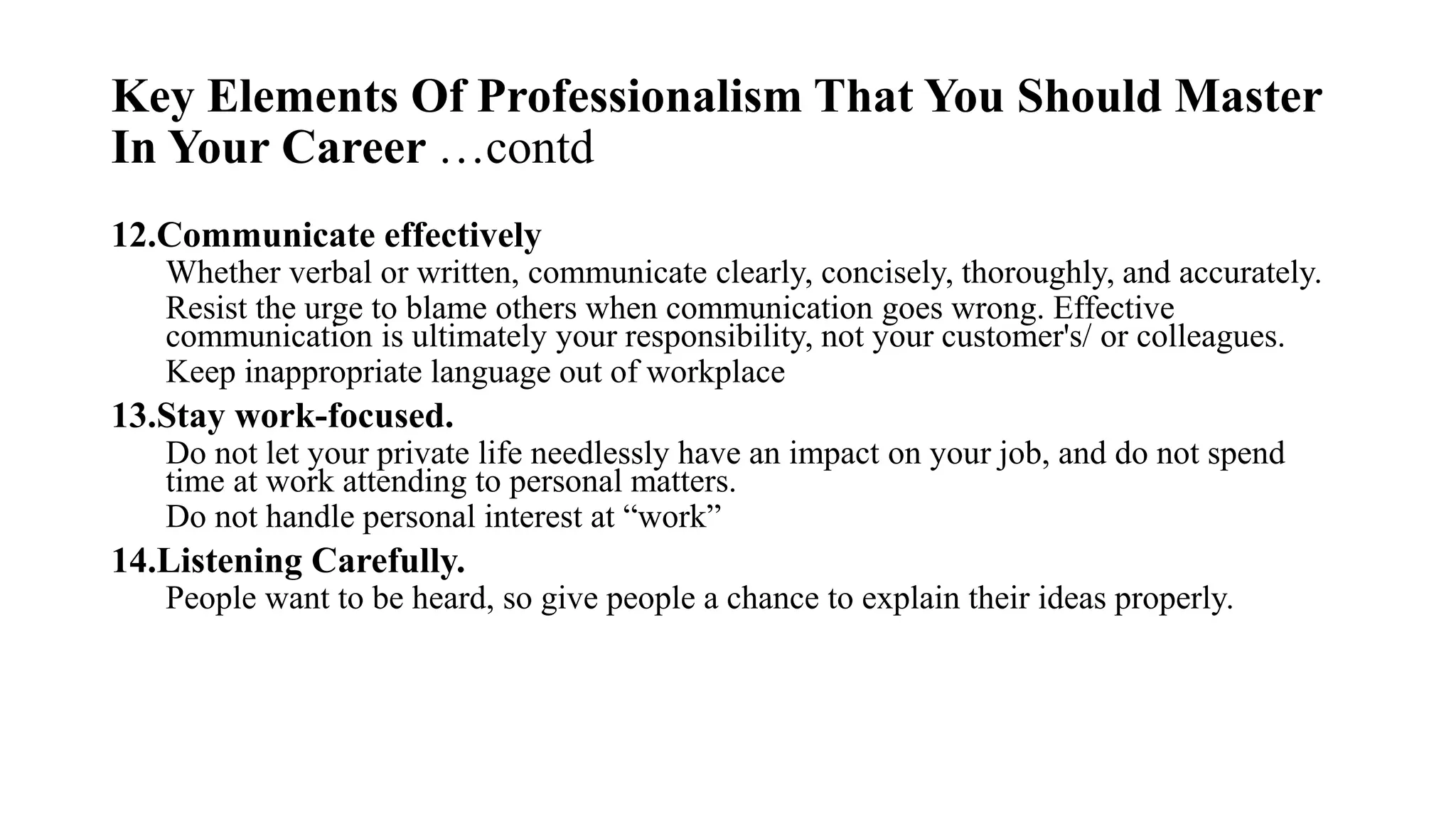 Professionalism at the work place. Pppppt | PDF