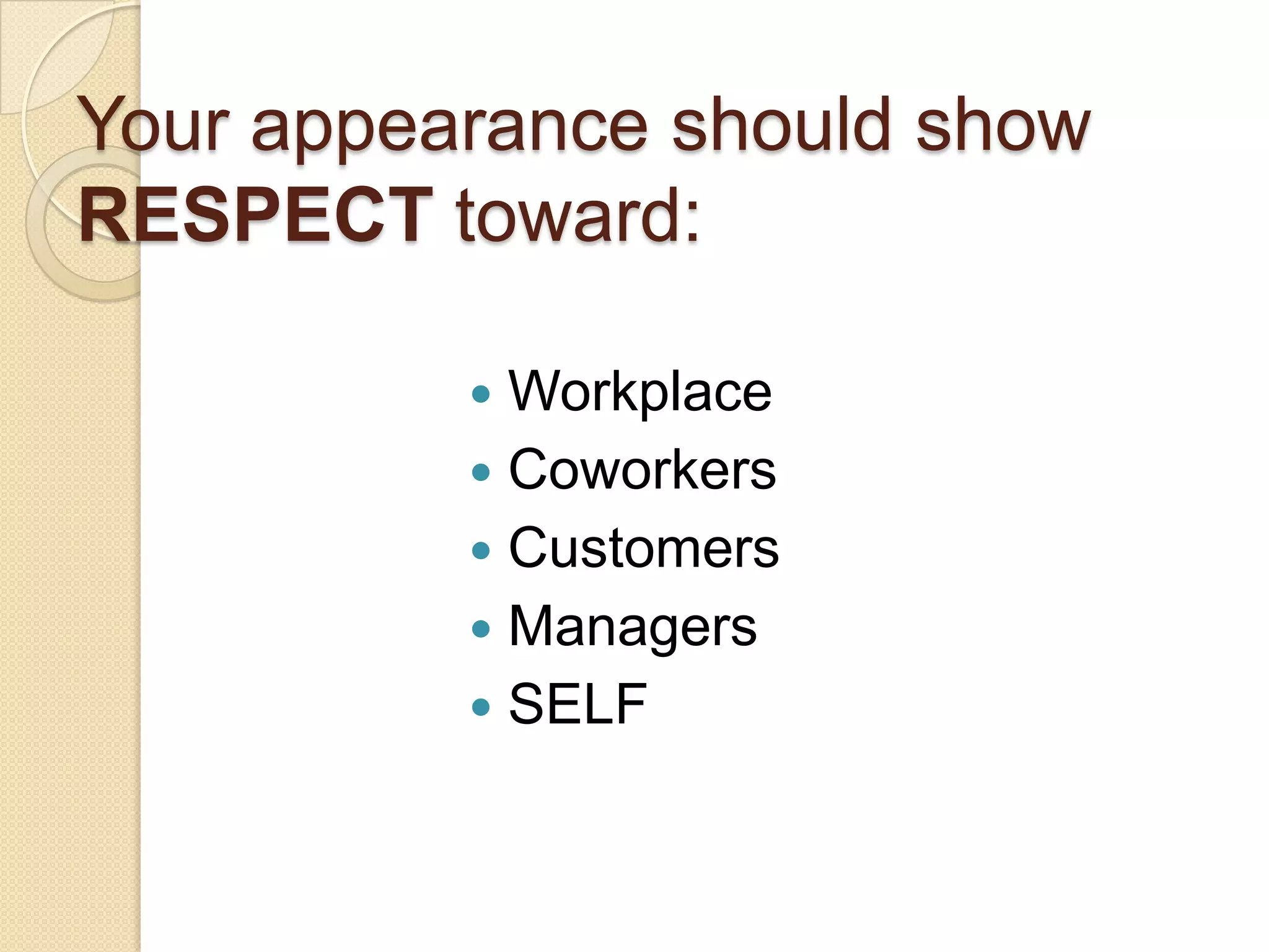 Professionalism appearance part i | PPTX