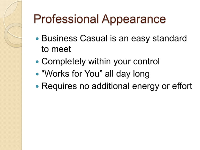 Professionalism appearance part i | PPT