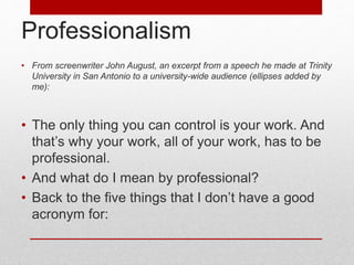 Professionalism 6 talk points | PPT
