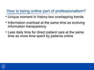 Professionalism and health care social media | PPT