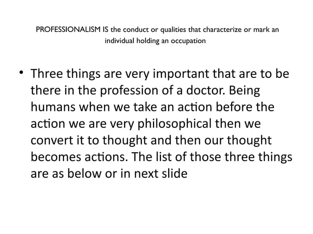 PROFESSIONALISM For Allied Health Students | PPT