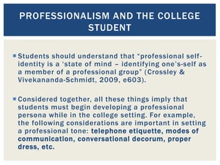 Professionalism H2P PowerPoint.pptx | Professional School ...