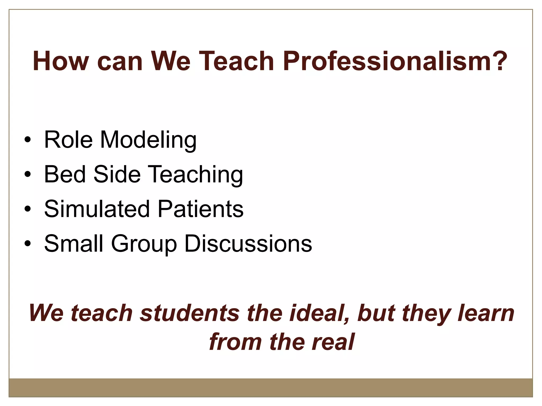 Professionalism in medicine | PPTX