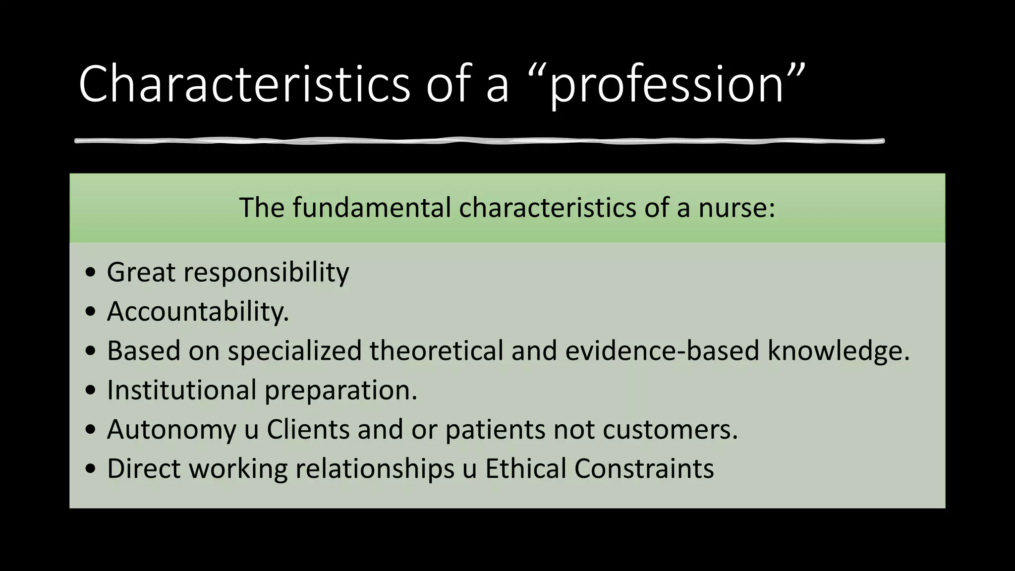 Professionalism in nursing | PPTX