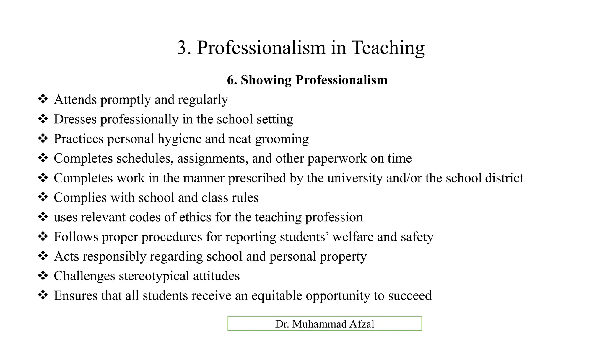 Professionalism in Teaching National Professional Standards.pptx