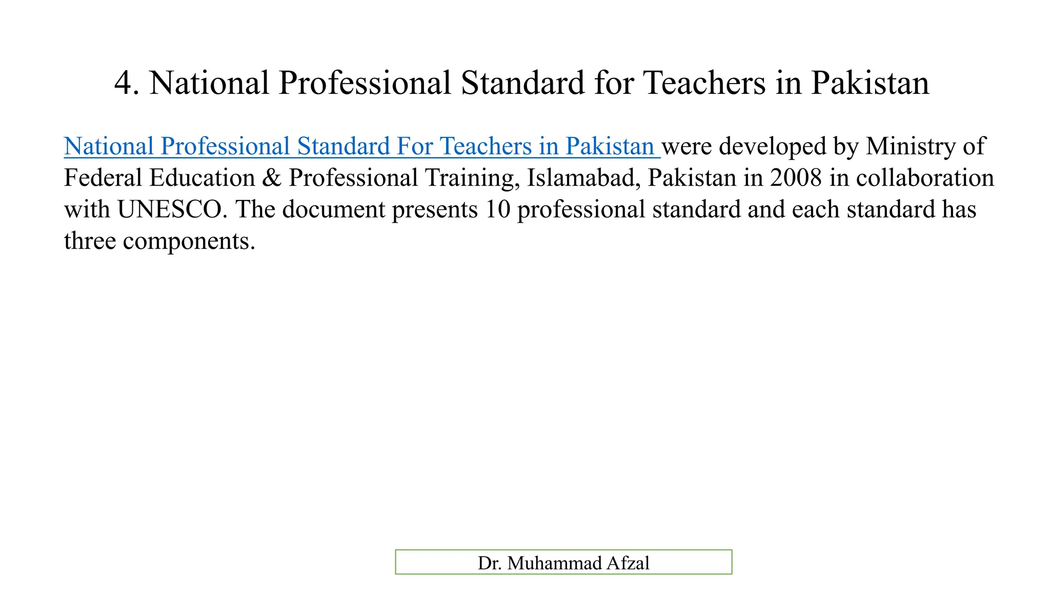 Professionalism in Teaching National Professional Standards.pptx