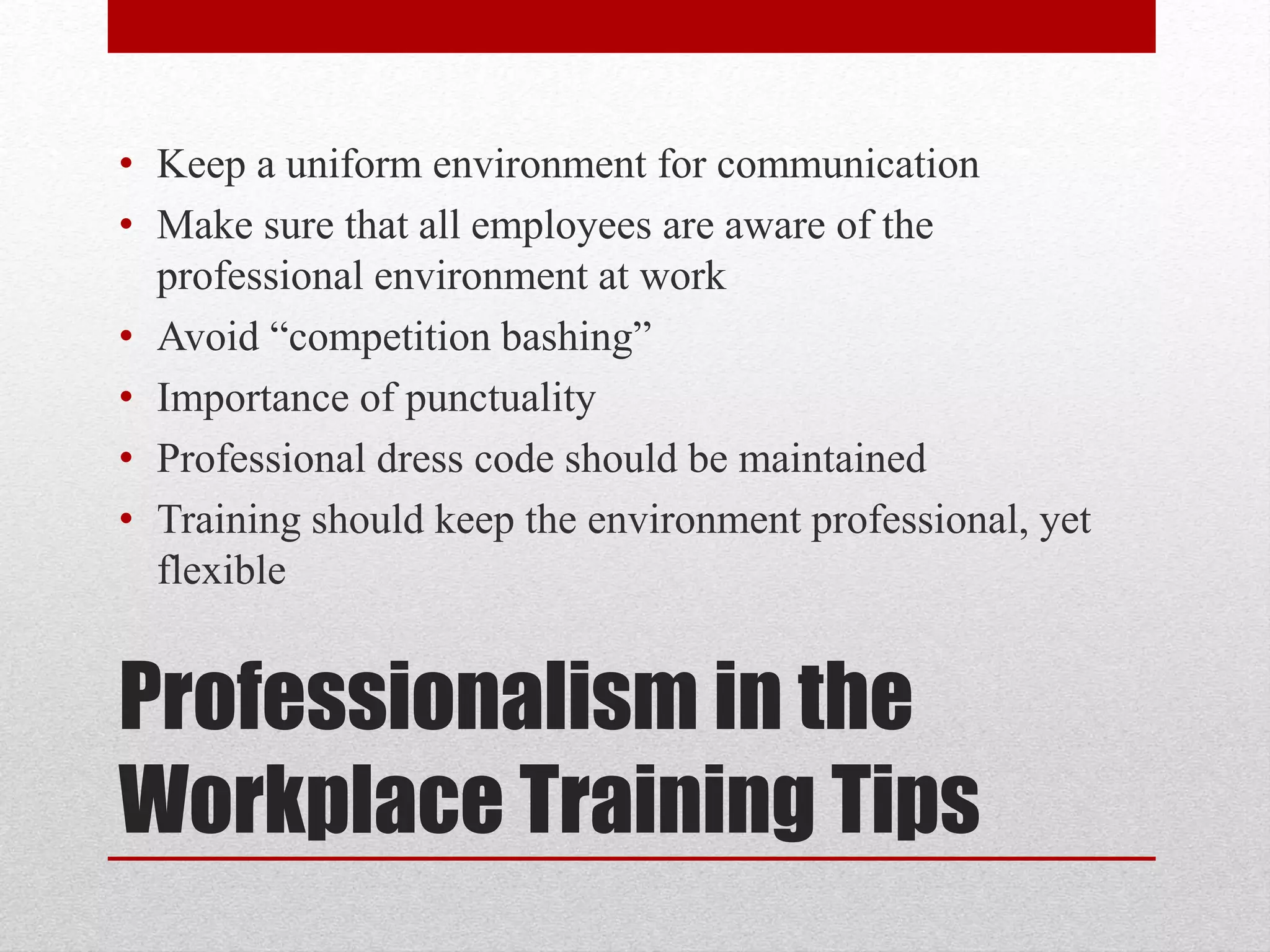 Professionalism in the workplace | PPTX