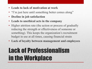 Professionalism in the workplace | PPTX