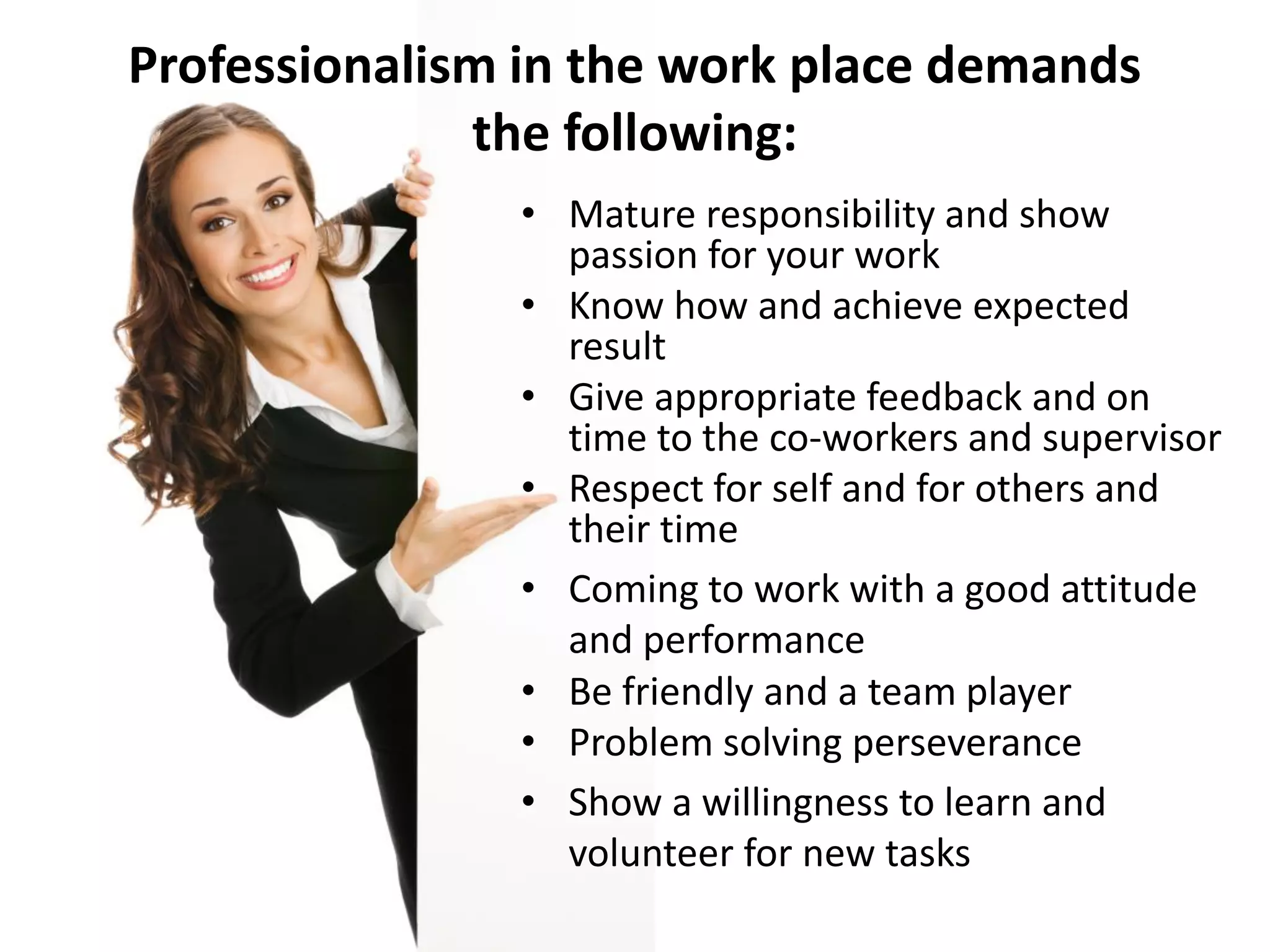 Professionalism in the work place | PDF
