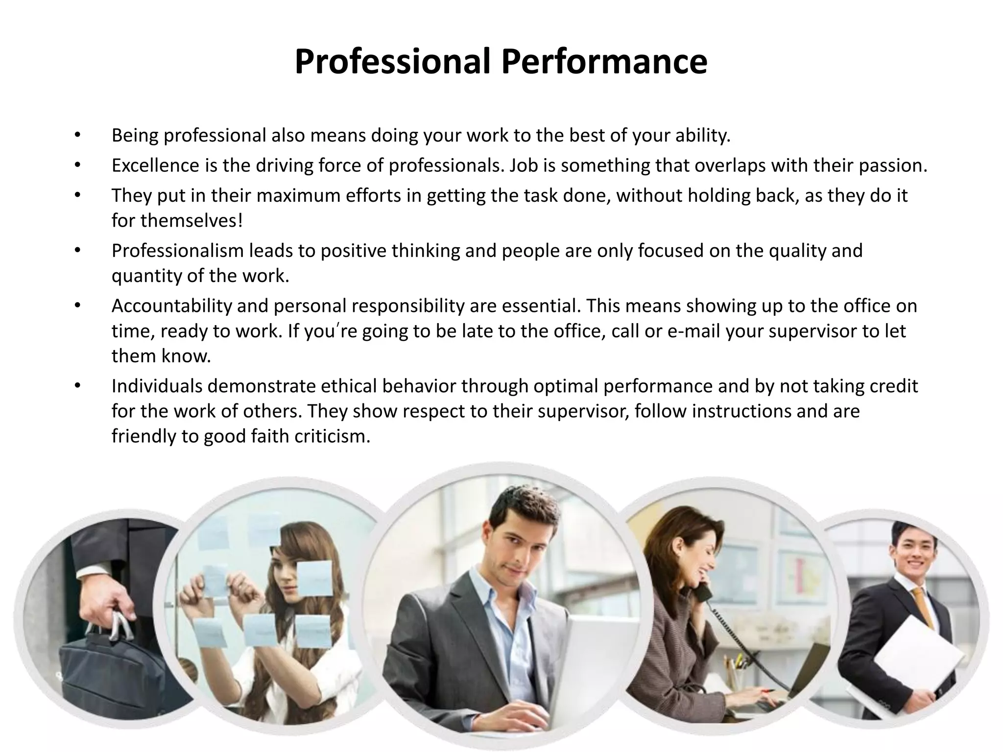 Professionalism in the work place | PDF