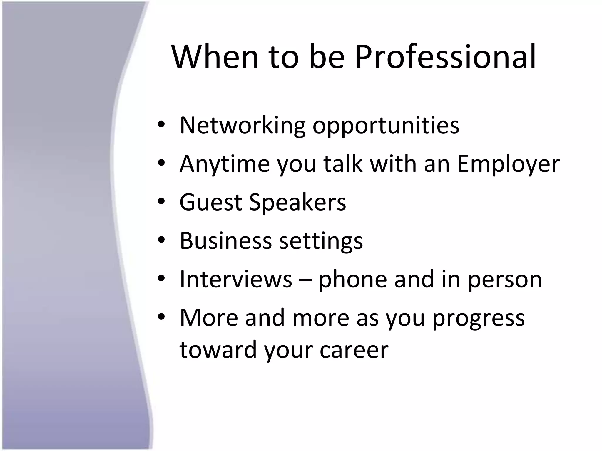 Professionalism presentation | PPTX