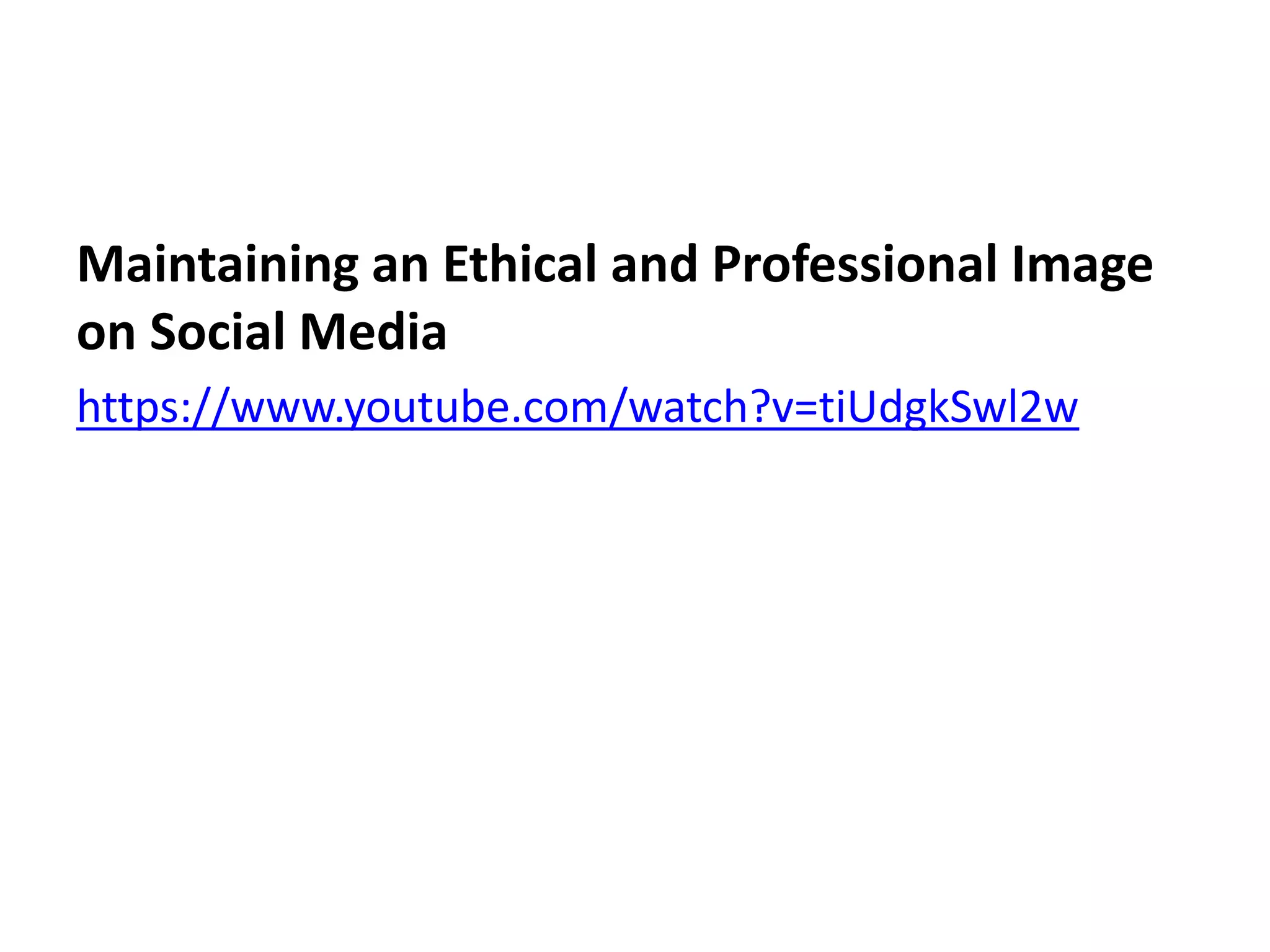 Professionalism Through Social Media | PPT