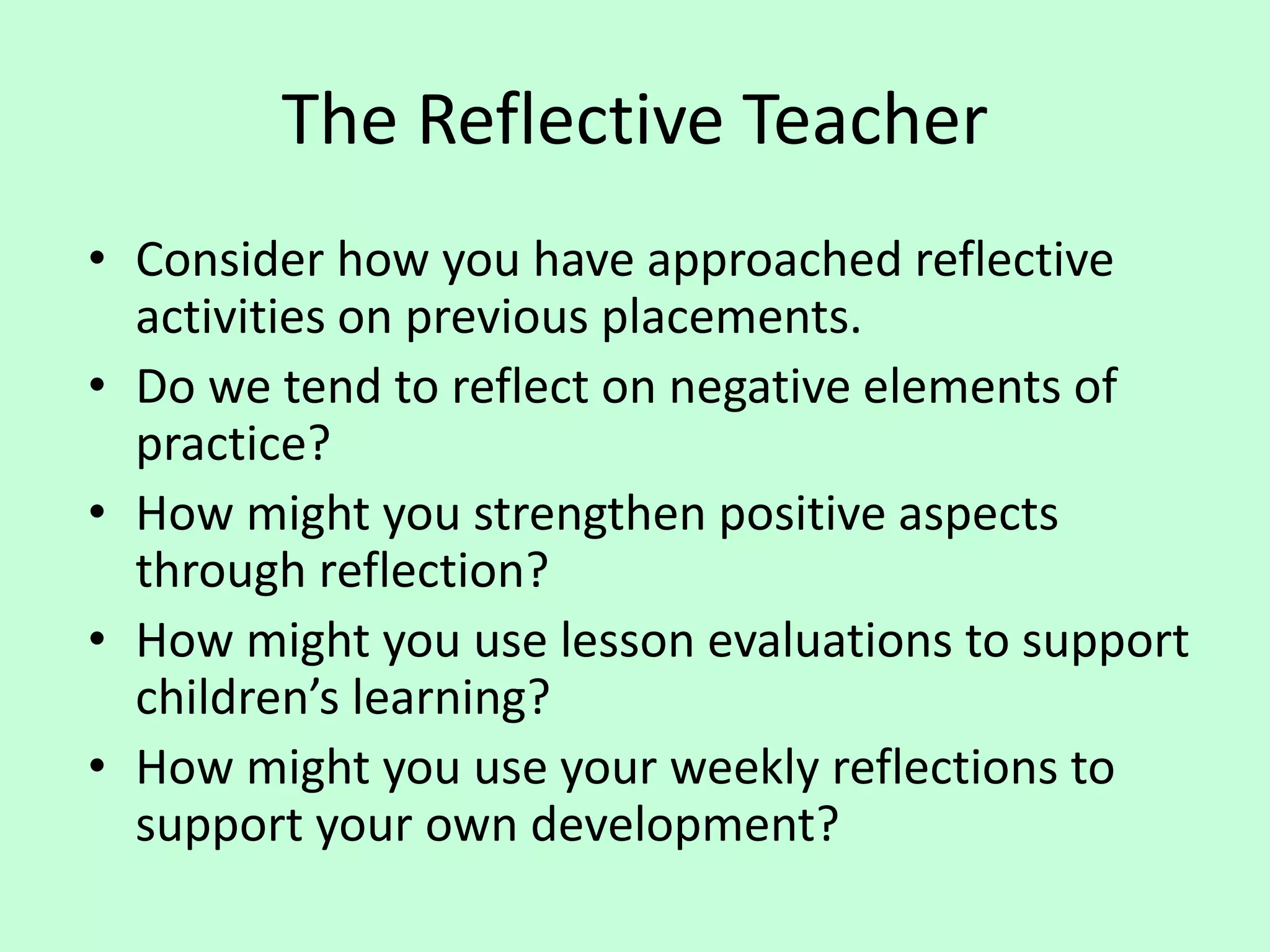 Professionalism the reflective practitioner | PPT