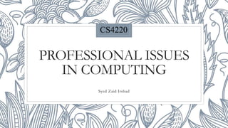 Professional Issues in Computing | PPTX