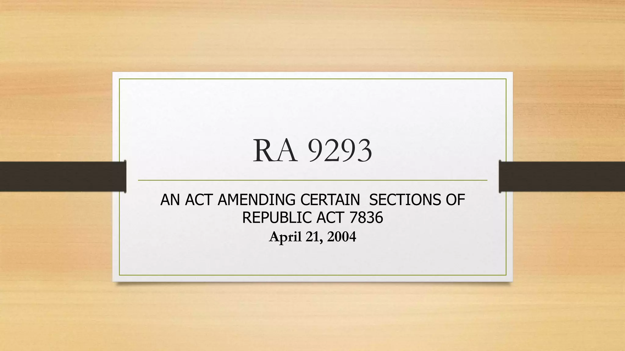 Professionalization Laws in the Philippines | PPTX