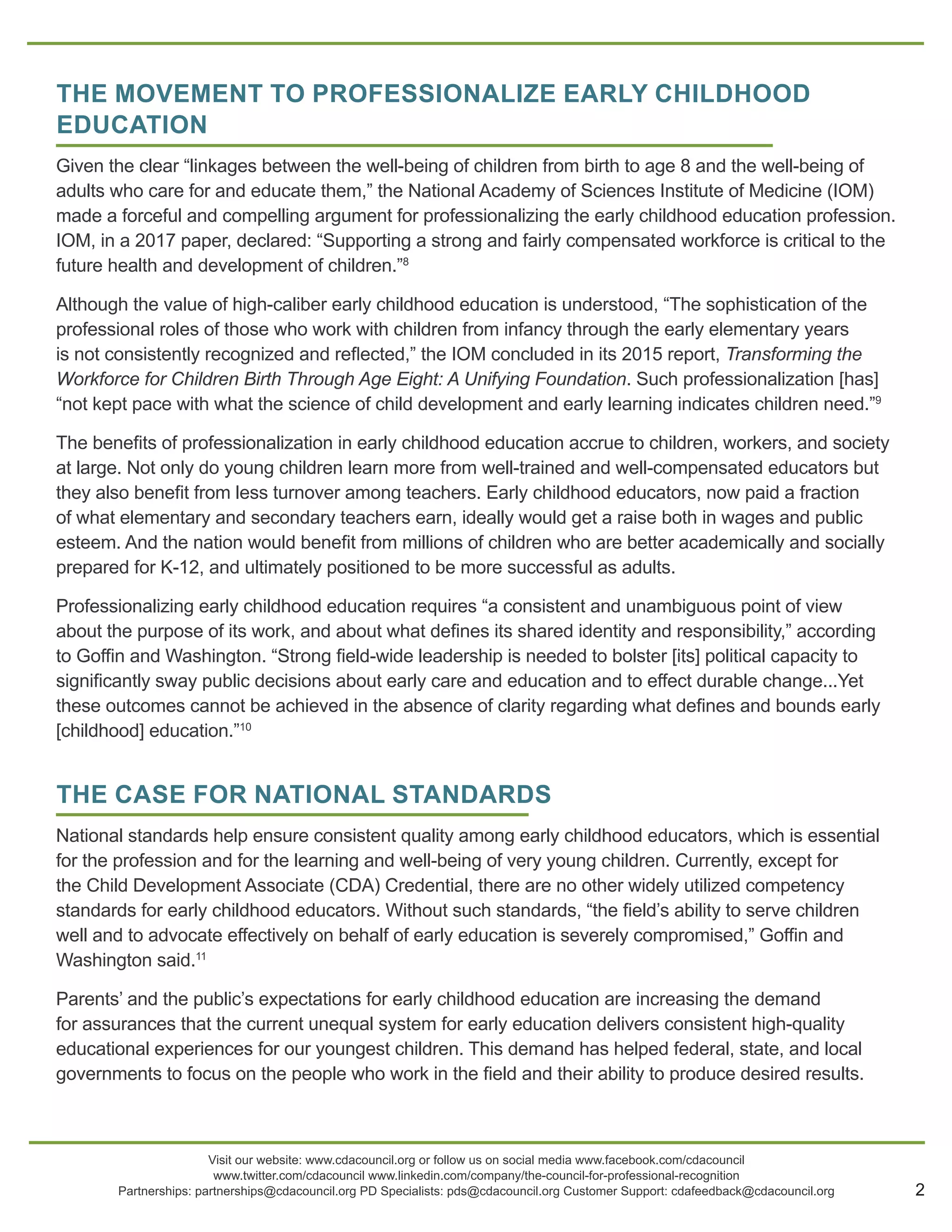 Professionalizing Early Childhood Education | PDF