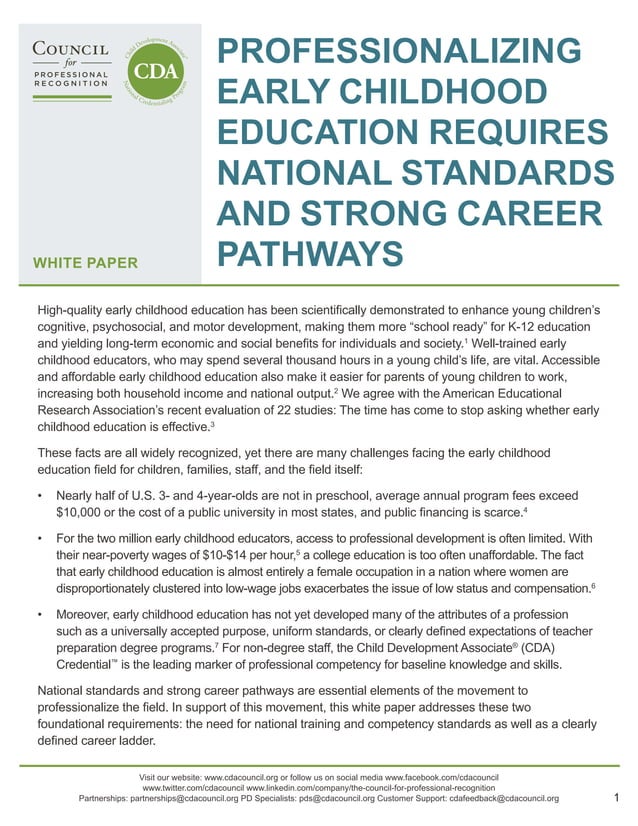 Professionalizing Early Childhood Education | PDF