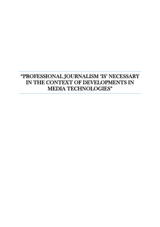Professional journalism | PDF