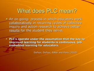 Professional learning communities overview 1 | PPT