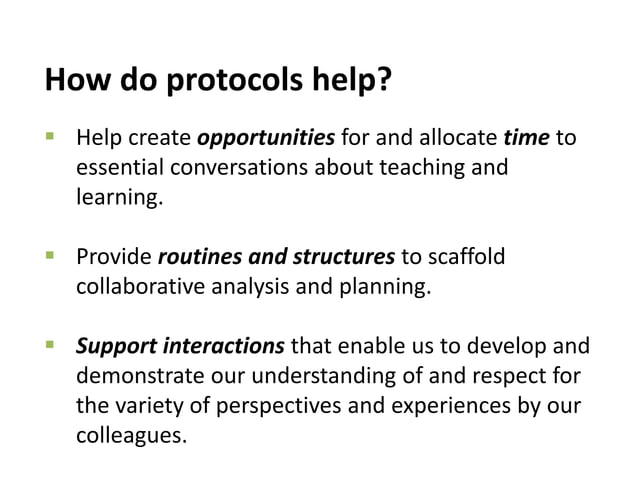 Protocols for Professional Learning Conversations | PPTX