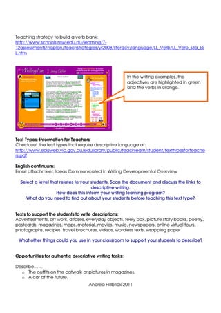 Professional learning descriptive writing | PDF