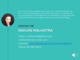 Ranjini Malhotra, Instructional Designer | PPTX
