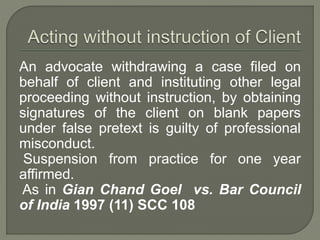 Professional or other Misconduct by Advocates - rajneesh yadav.pptx