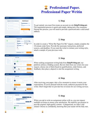 Professional Paper. Professional Paper Writin | PDF