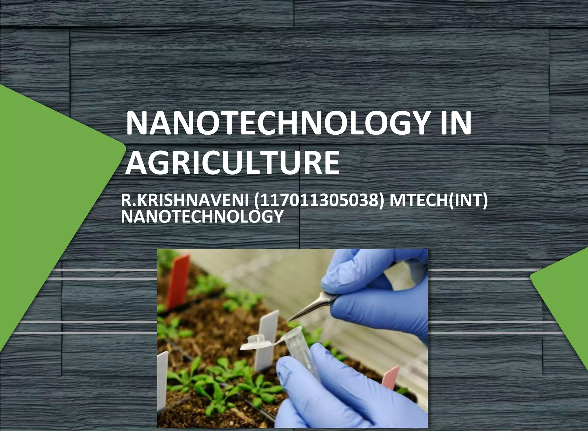NANOTECHNOLOGY IN AGRICULTURE | PPTX