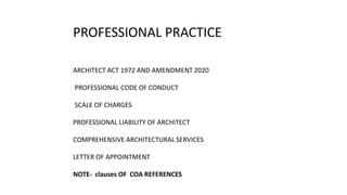 Architecture professional practice presentation | PPTX