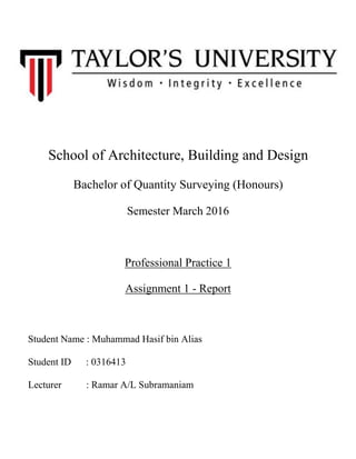 Professional practice 1 (QS) | PDF