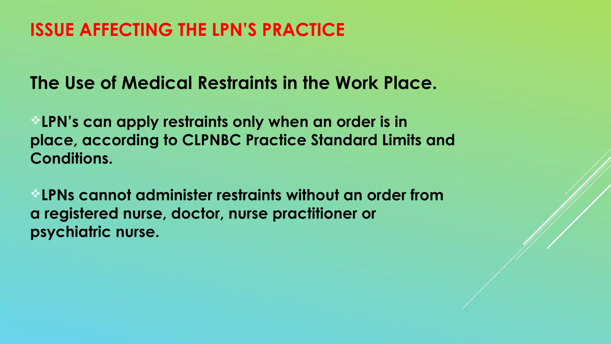Professional practice 4 - Restraints | PPT