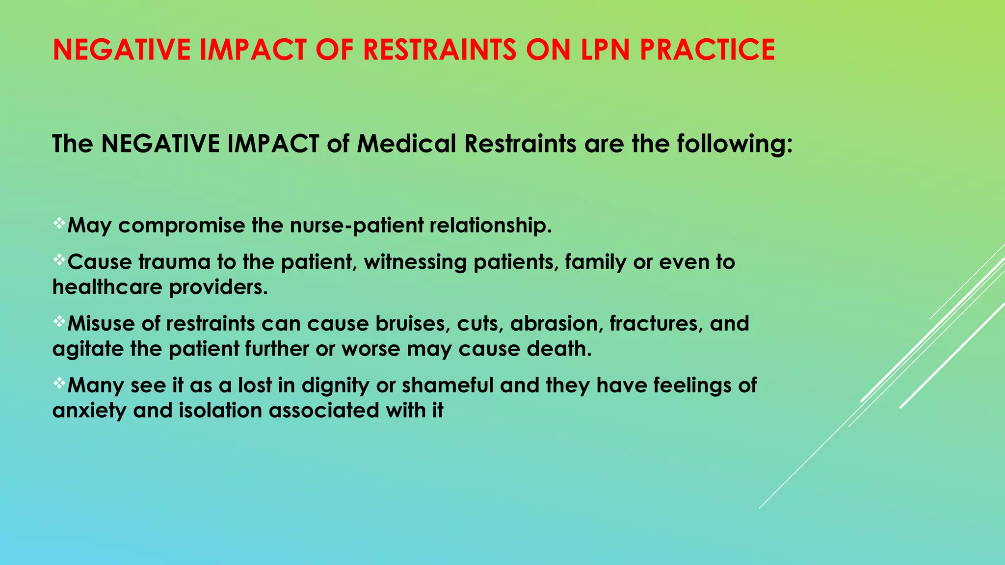 Professional practice 4 - Restraints | PPT