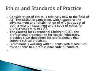 Professional Practice in Assistive Technology | PPT