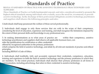 Professional practice in assistive technology1 | PPT