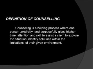 Professional preparation &training for counselling | PPTX