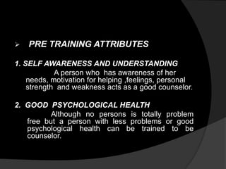 Professional preparation &training for counselling | PPTX