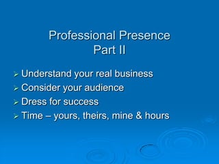Professional presence | PPT