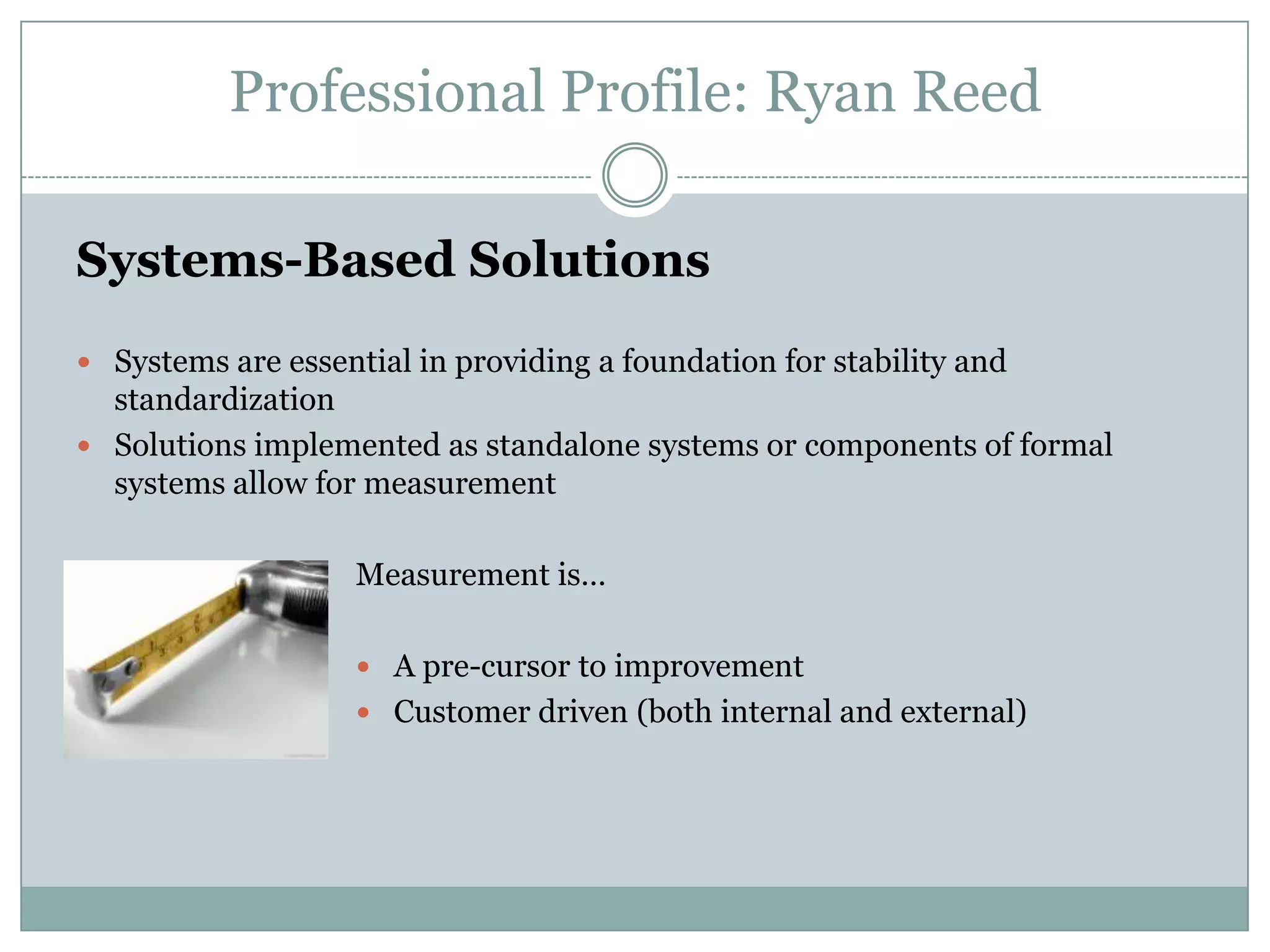 Ryan Reed: Professional Profile | PPTX
