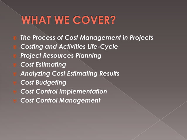 Professional project cost management | PPTX