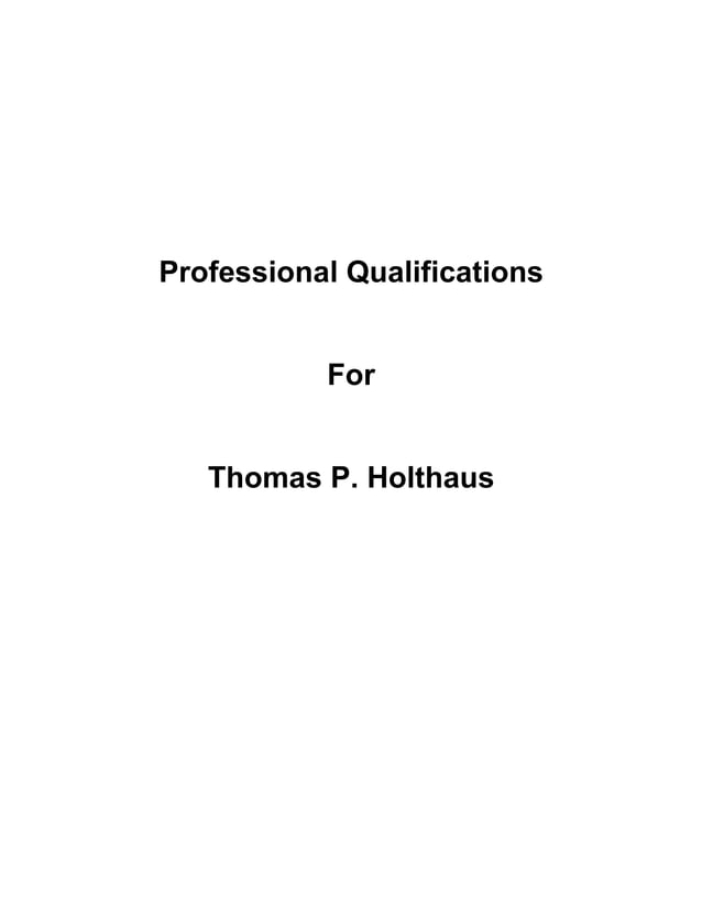 Professional Qualifications Letter | DOC