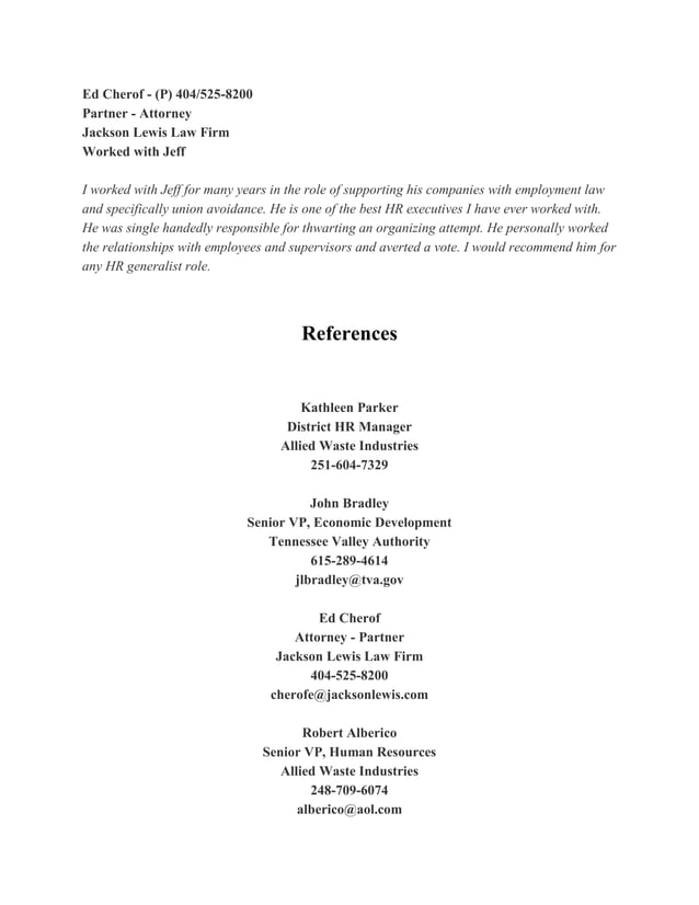 Professional References | DOCX