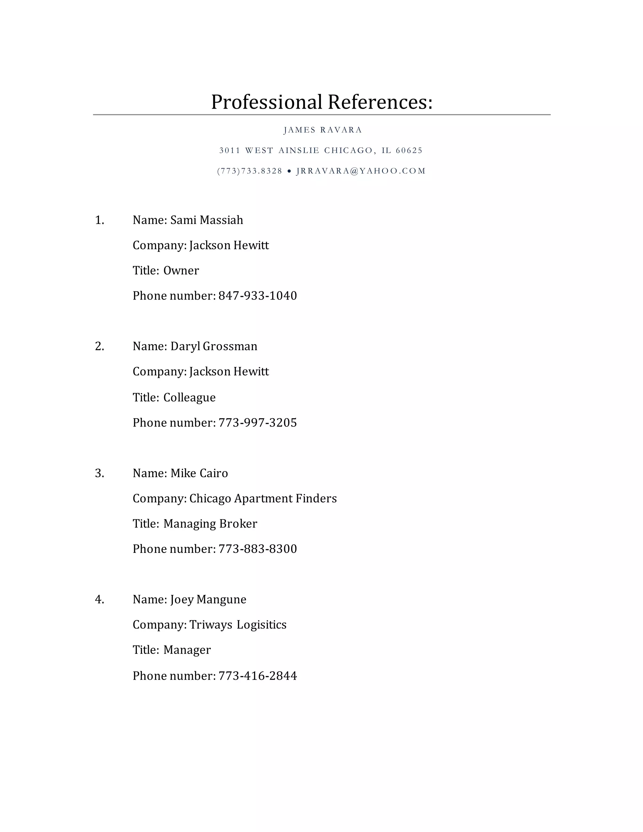 Professional References | PDF
